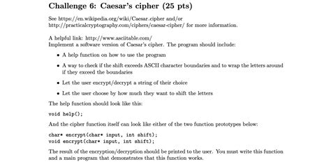 solved challenge 6 caesar s cipher 25 pts see