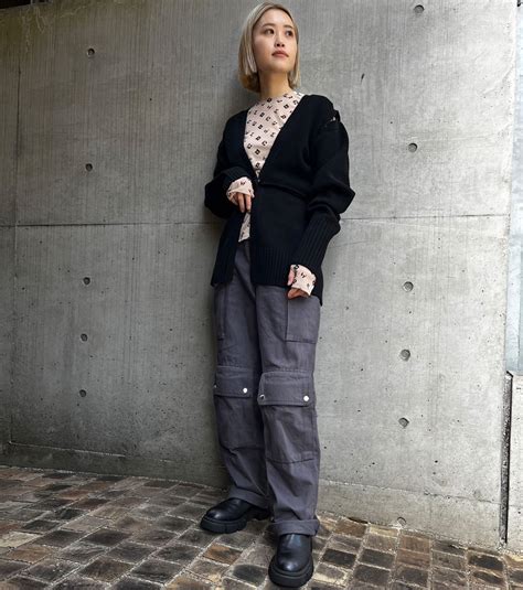 ル シェル ブルー LE CIEL BLEU Wide Cargo Pants Charcoal RESTIR リステア