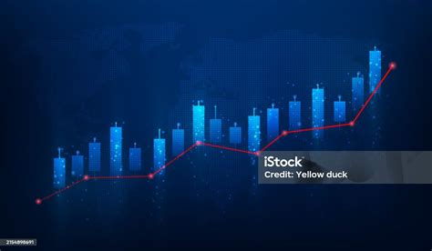 Business Finance Investment Graph Market Stock Increase Blue Background Growth Money Profit
