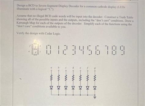 Solved Design A Bcd To Seven Segment Display Decoder For A Chegg