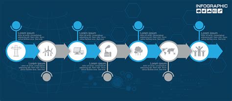 데이터를위한 장소가있는 인포 그래픽 화살표 디자인 템플릿 벡터 일러스트레이션 Cpu에 대한 스톡 벡터 아트 및 기타 이미지 Cpu 과학 기술자 Istock