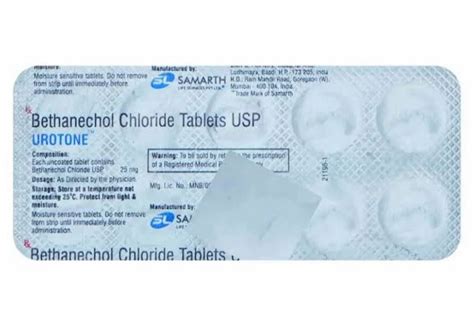Bethanechol Chloride Tablet 25mg At ₹ 299box Bethanechol Chloride