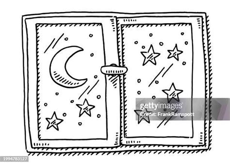 Closed Window At Night Drawing High Res Vector Graphic Getty Images
