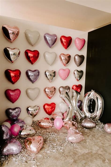 Valentines Day Party Decorations With Heart Shaped Balloons Easy