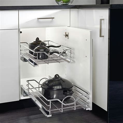 REV A SHELF Pull Out Basket With Soft Close Chrome Rev A Shelf CR
