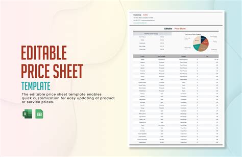 Free Price Sheet Templates Editable And Printable