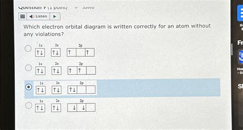 Solved Questivii 7 1 ﻿pullil V Savealistenwhich Electron