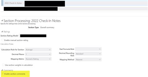 If Performance Template Configuration Says Yes Enable Section Comments Why Do We Have To Use