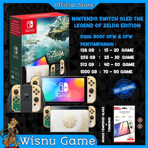 Jual Nintendo Switch Oled Cfw Zelda Totk Edition Memori 128gb 256gb