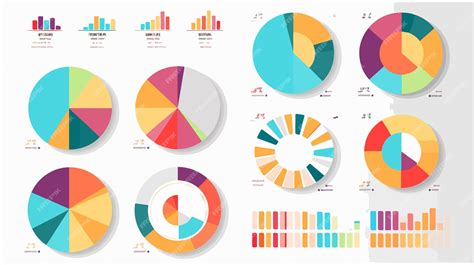 Circle Diagram Pie Charts Infographic Elements Vector Illustration