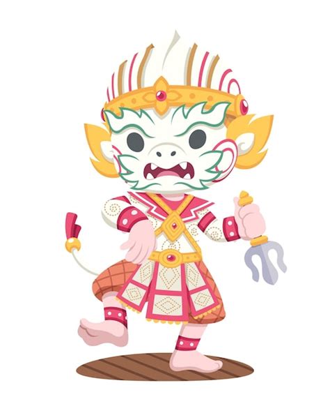 Premium Vector Cute Style Character Of Traditional Thai Performer