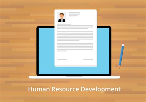 Hr Human Resource Development Laptop Notebook Pencil 15616016 Vector