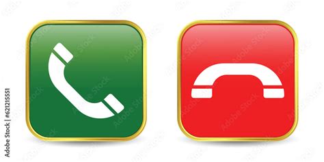 3d Realistic Phone Call Receive Reject And Dial Incoming Call Button Red And Green Call Push