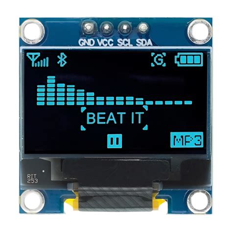 0 96 Inch 128×64 I2c 4pin Oled Display Module Blue Controllerstech®