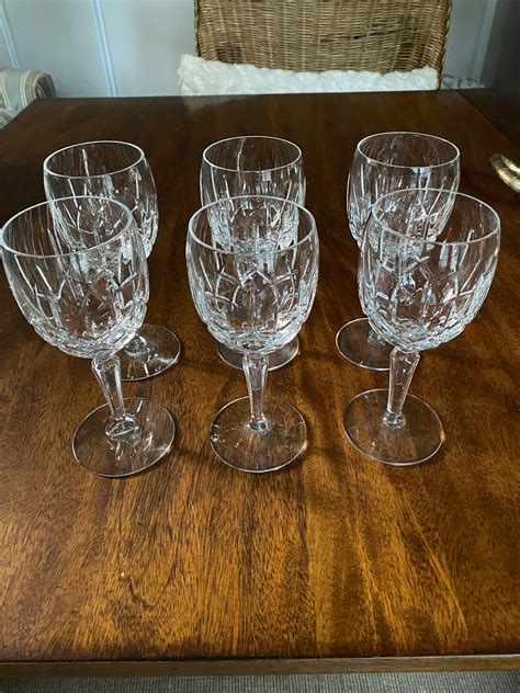 Six Gorham Crystal Wine Glasses Etsy