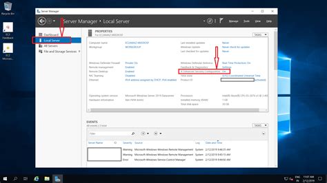 disable internet explorer enhanced security configuration in windows