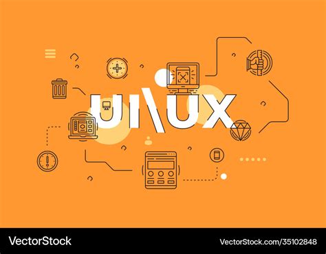 Ui And Ux Text Concept Modern Flat Style Vector Image