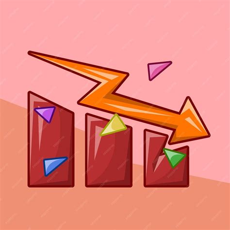 Premium Vector Red Bear Chart Arrow Cartoon Illustration Design Concept Premium Vector