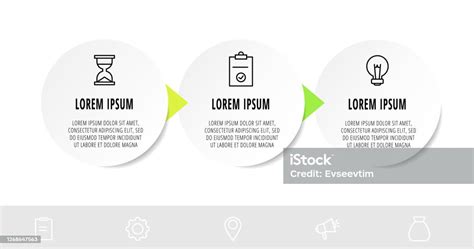 세 단계 화살표인 인포그래픽 원 선 벡터 템플릿입니다 다이어그램 비즈니스 웹 배너에 사용할 수 있습니다 광고에 대한 스톡 벡터 아트 및 기타 이미지 Istock