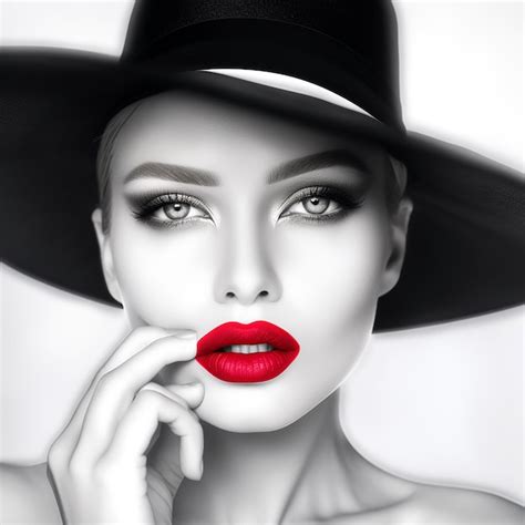 Premium Ai Image A Woman In A Black Hat Is Wearing A Black Hat With A