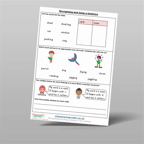 Year 1 Recognising And Using A Sentence Prior Learning Resource