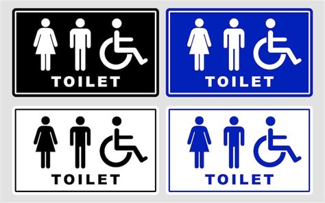 Premium Vector Set Bundle Toilet Sign Printable Public Signage Symbol