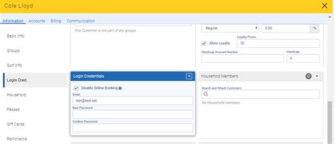 Editing Online Credentials Username And Password Foreup 800 929 5737