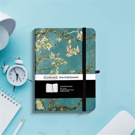 本子梵高點陣子彈筆記本盛開的杏樹皮質超厚a5硬麵綁帶手賬本 蝦皮購物