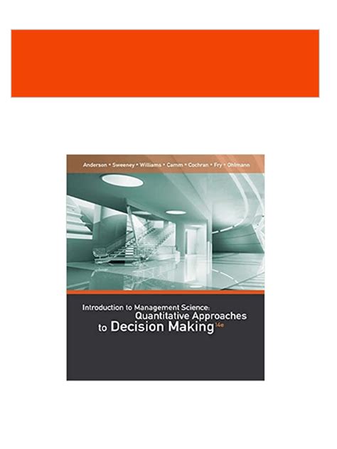 Test Bank For Introduction To Management Science Quantitative
