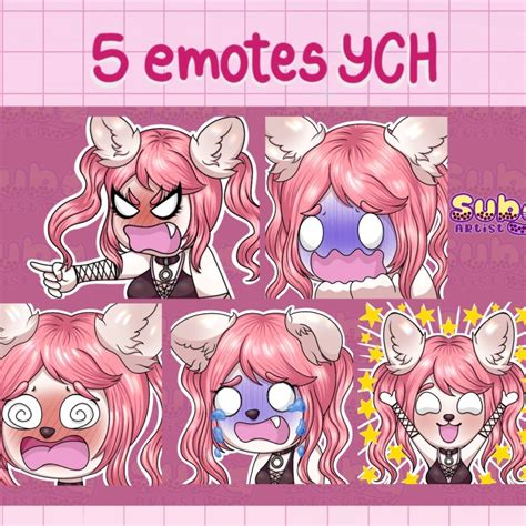 5 Emotes Ych Set 5 Poses Of The Imagen Nwn Ych Commishes