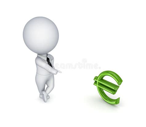 3d Klein Persoon En Dollarteken Stock Illustratie Illustration Of