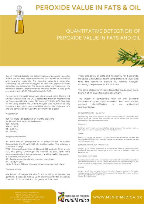 Peroxide Value In Fats And Oil Menidimedica
