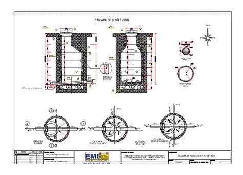 Pozo De Visita Tipo Comun En Dwg 12793 Kb Librería Cad