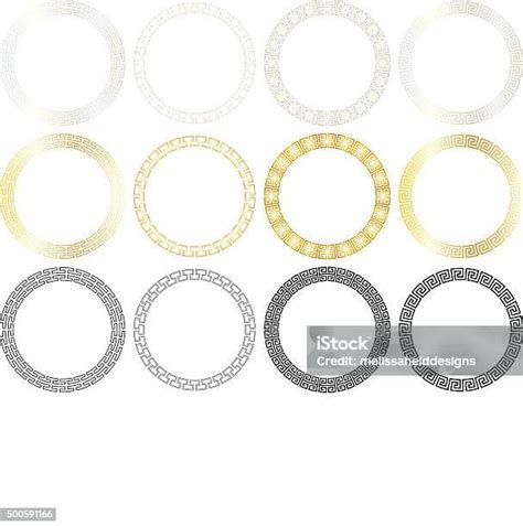 Fretwork Circle Frames Stock Illustration Download Image Now 2015 Black Color Border