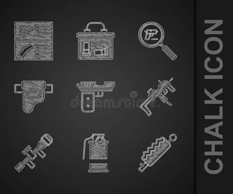 Set Pistol Or Gun Hand Smoke Grenade Trap Hunting Mp9i Submachine