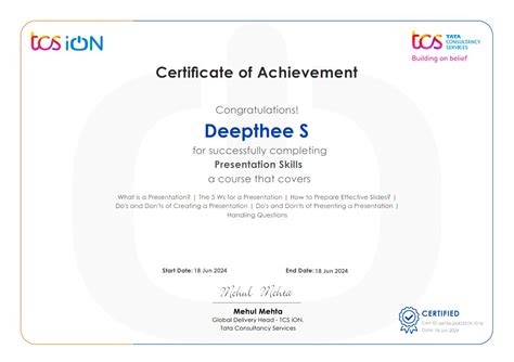 Deepthee Saravanan On Linkedin Presentationskills Professionaldevelopment Careergrowth Tcsion…