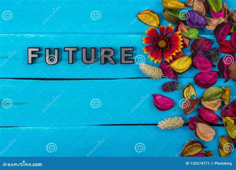 Future Word On Block Concept Future Word Made With Wooden Blocks On