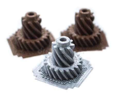 Detailed Models Printed On 3d Printer From Polymer Close Up Stock Image
