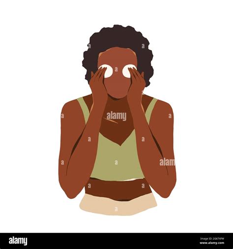 Woman Removing Makeup Stock Vector Images Alamy