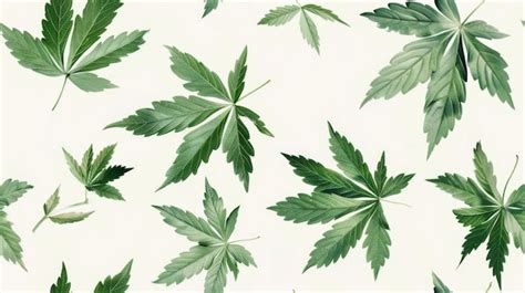 Weed Leaves Pattern Ai Generated Image