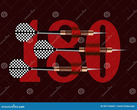 180 Puntos En El Juego De Los Dardos Ilustración del Vector