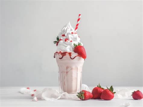 Premium Photo Glass With Delicious Strawberry Milk Shake Generative Ai
