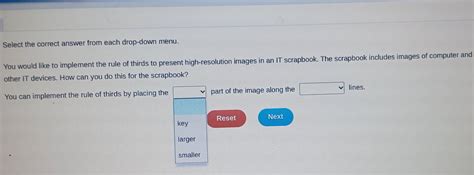 solved select the correct answer from each drop down menu you would
