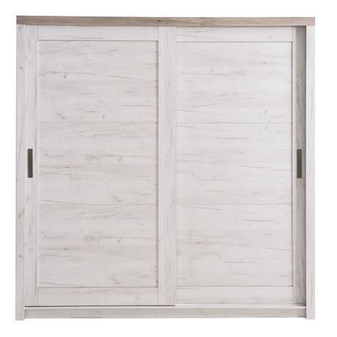 Dedeman Dulap Dormitor Kent 225 Stejar Alb Stejar Gri 2 Usi Glisante 223 X 67 X 2265 Cm