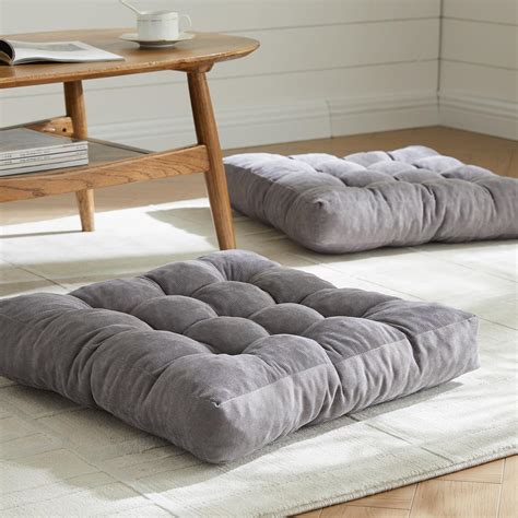 Ezkamfort Floor Pillows Cushions For Adults 22 X 22 Inch