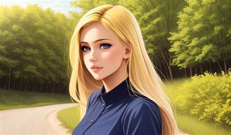 Premium Ai Image Portrait Of A Beautiful Blonde Girl In The Park
