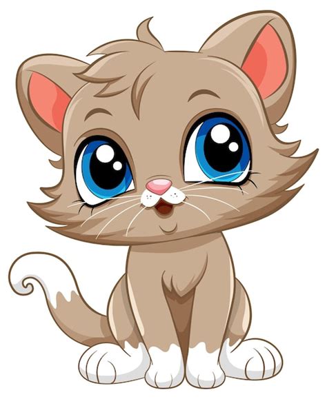 Kleine Süße Katzen Cartoon Figur Kostenlose Vektor