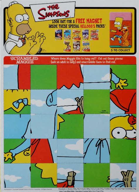 2003 The Simpsons Magnet Issued In Kelloggs Coco Pops