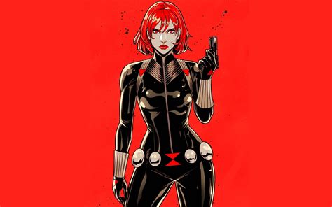 4080x1080 Resolution Black Widow Red Hair Digital Art 4080x1080
