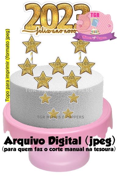 Arte Digital Topo De Bolo Ano Novo 3 Para Imprimir Em Jpeg